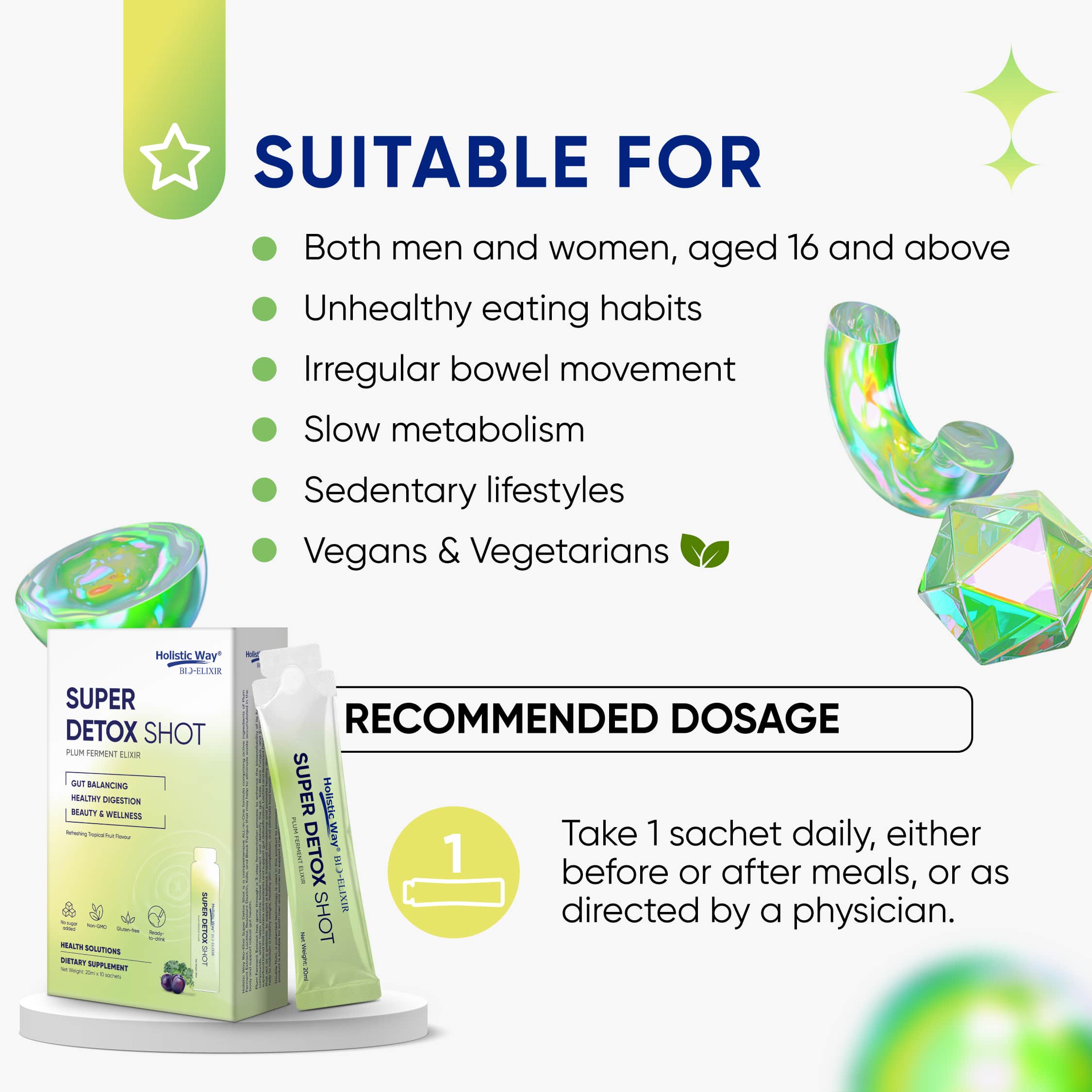 Holistic Way Bio-Elixir Super Detox Shot (10 Sachets)