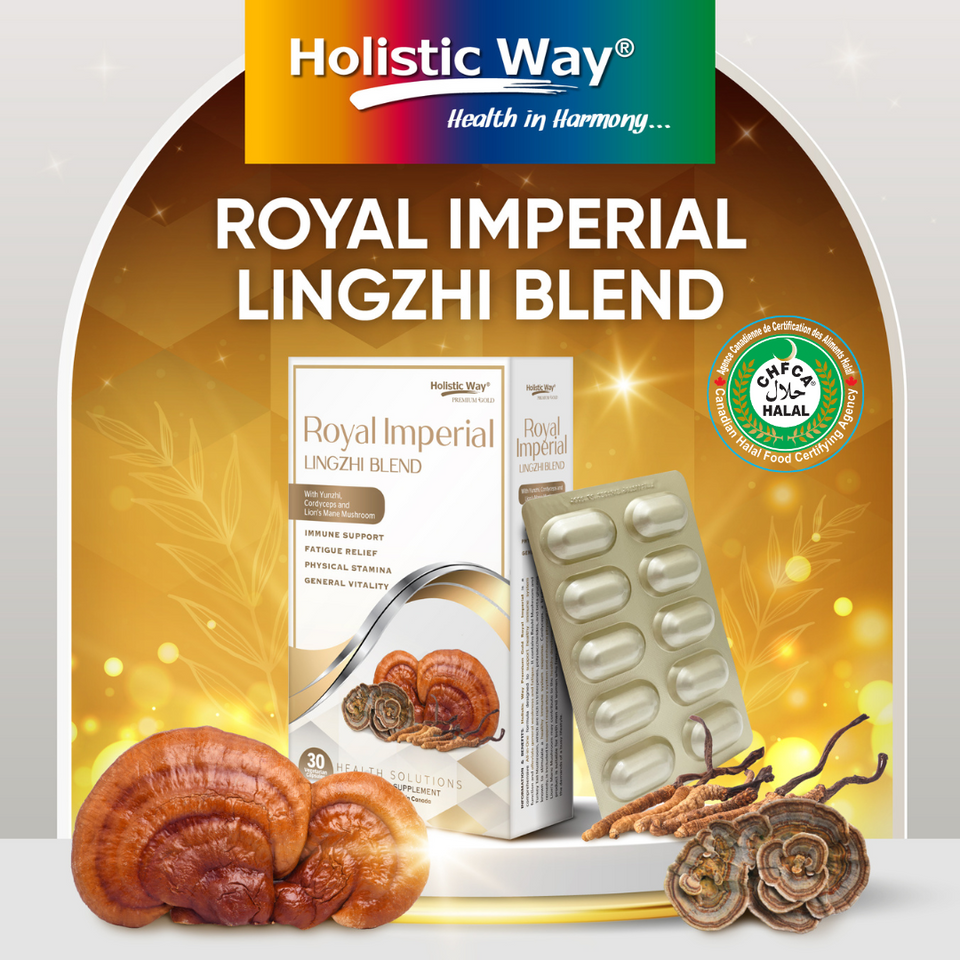 Holistic Way Premium Gold Royal Imperial Lingzhi (30 Vegetarian Capsules)