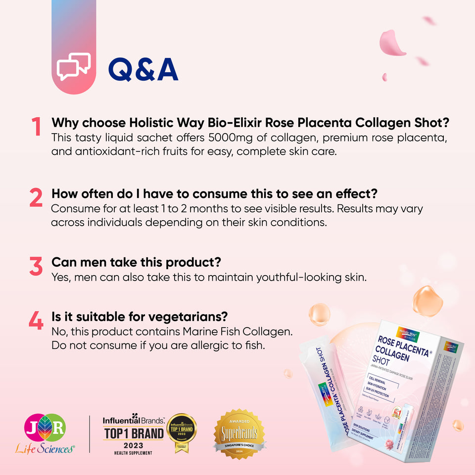 Buy Holistic Way Rose Placenta® Collagen Shot – Radiant Skin & Collagen ...