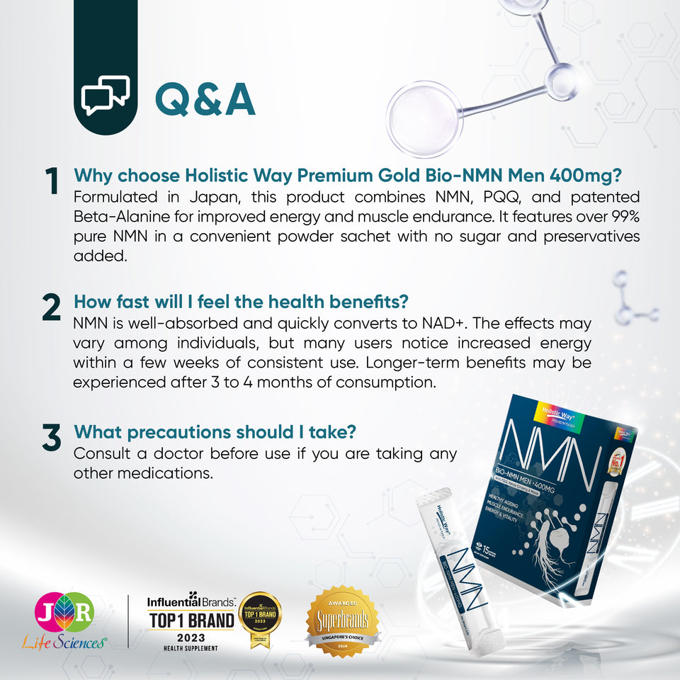 Bio-NMN Men 400mg l NMN for Longevity & Vitality – Holistic Way