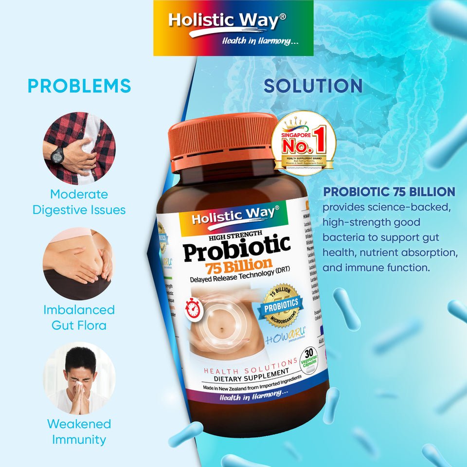 Holistic Way Probiotic 75 Billion (30 Vegetarian Capsules)