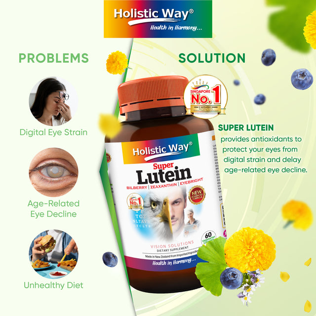 [Bundle of 3] Holistic Way Super Lutein (60 Vegetarian Capsules)