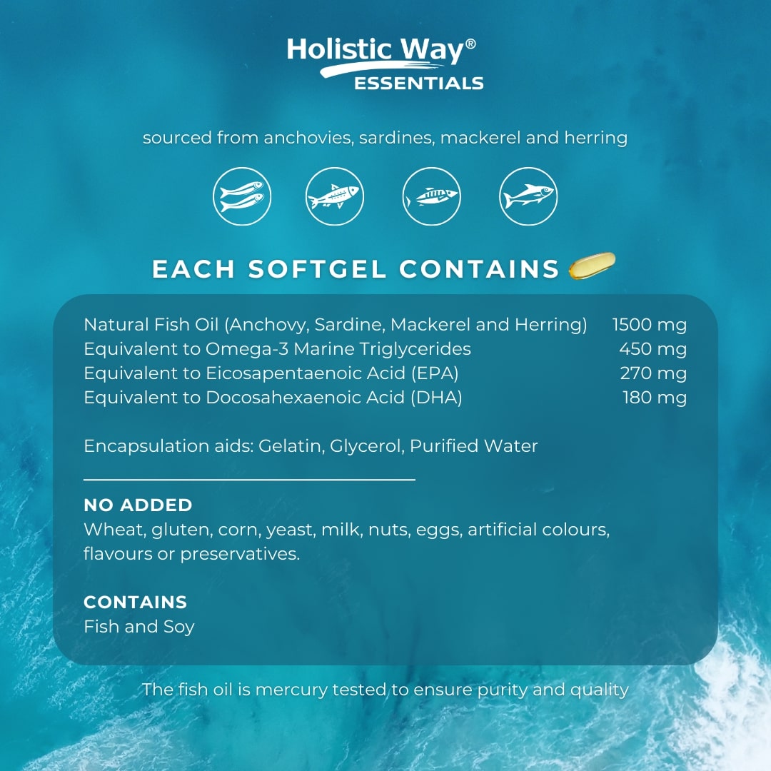 Holistic Way Essentials High Strength Omega 3 1500mg (240 Softgels)