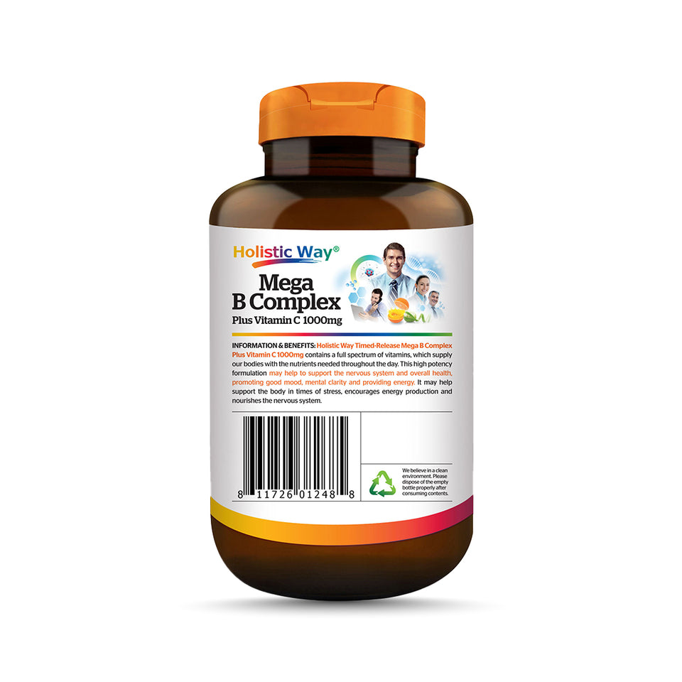 Holistic Way Mega B Complex Plus Vitamin C 1000mg (60 Tablets)
