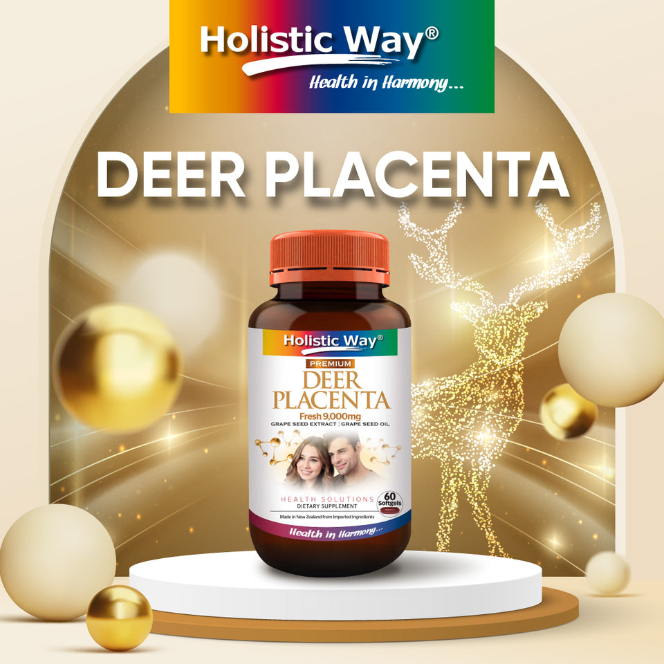 Holistic Way Premium Deer Placenta Fresh 9000mg (60 Softgels)